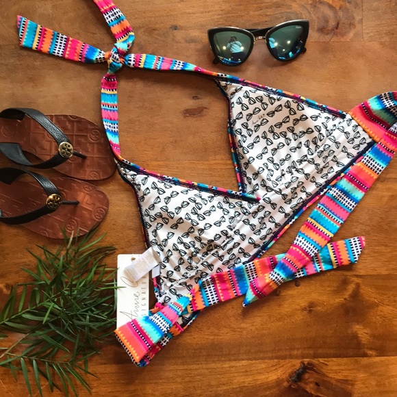 Anne Cole | Swim | Anne Cole Triangle Stripe Halter Bikini Top | Poshmark